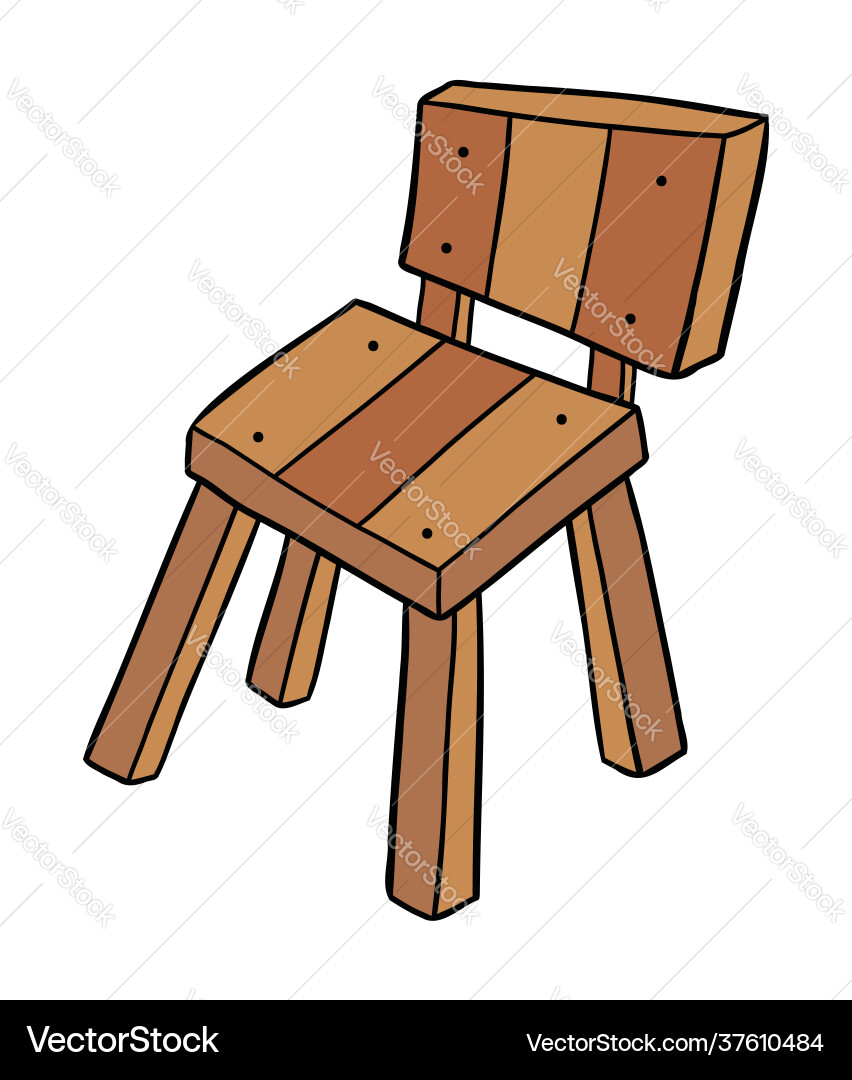 Cartoon wooden chair Royalty Free Vector Image