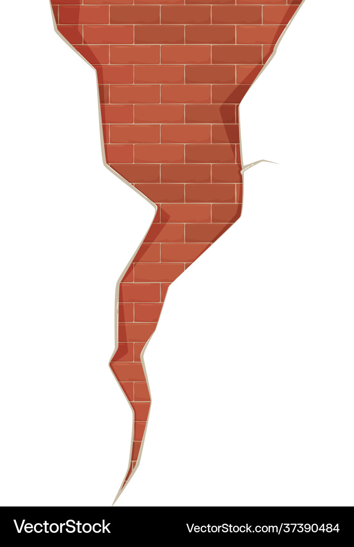 Crack extreme defect surface damage effect Vector Image