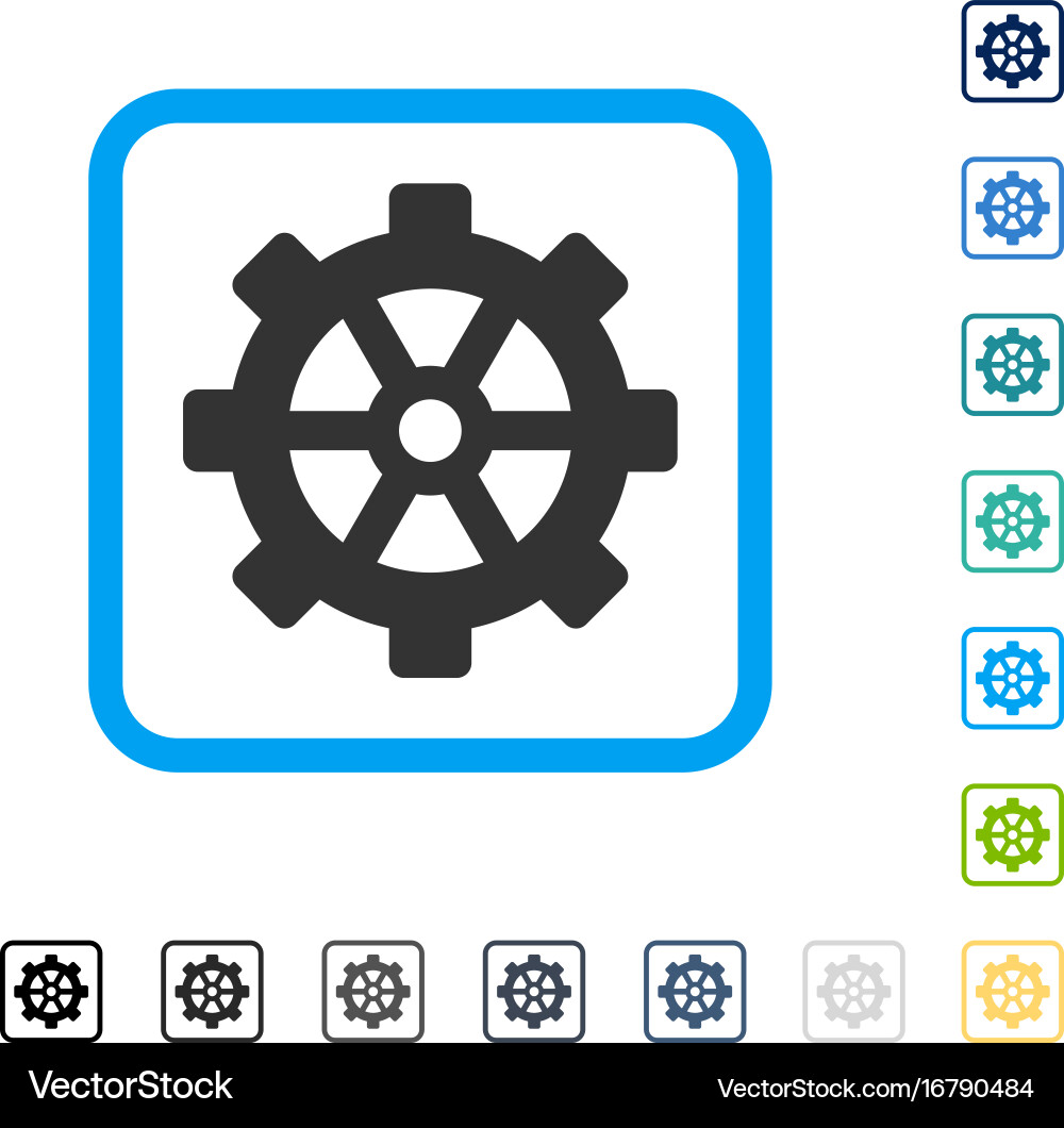 Gear framed icon Royalty Free Vector Image - VectorStock