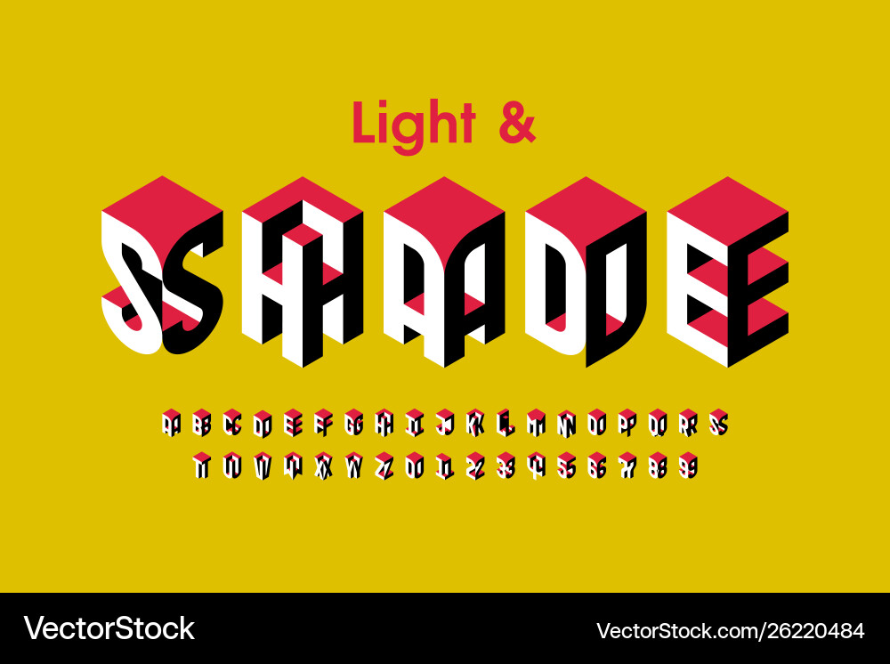 Isometric style 3d font alphabet letters Vector Image