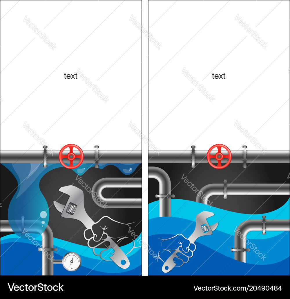 Plumbing and water supply banner Royalty Free Vector Image