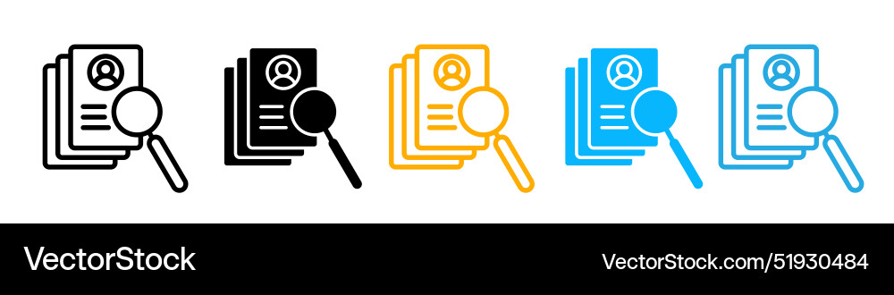Professional resume icon for job applications and Vector Image