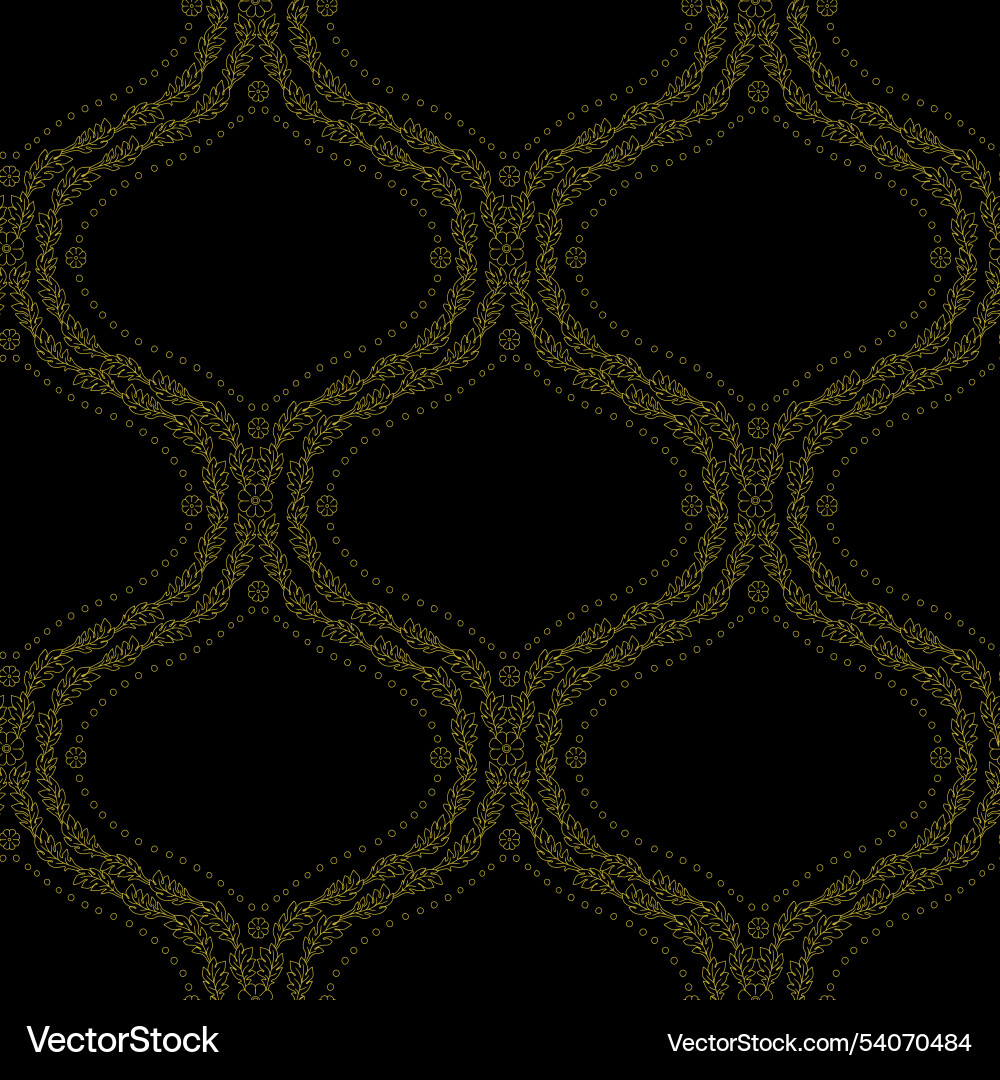 Seamless pattern with golden floral ogee Vector Image