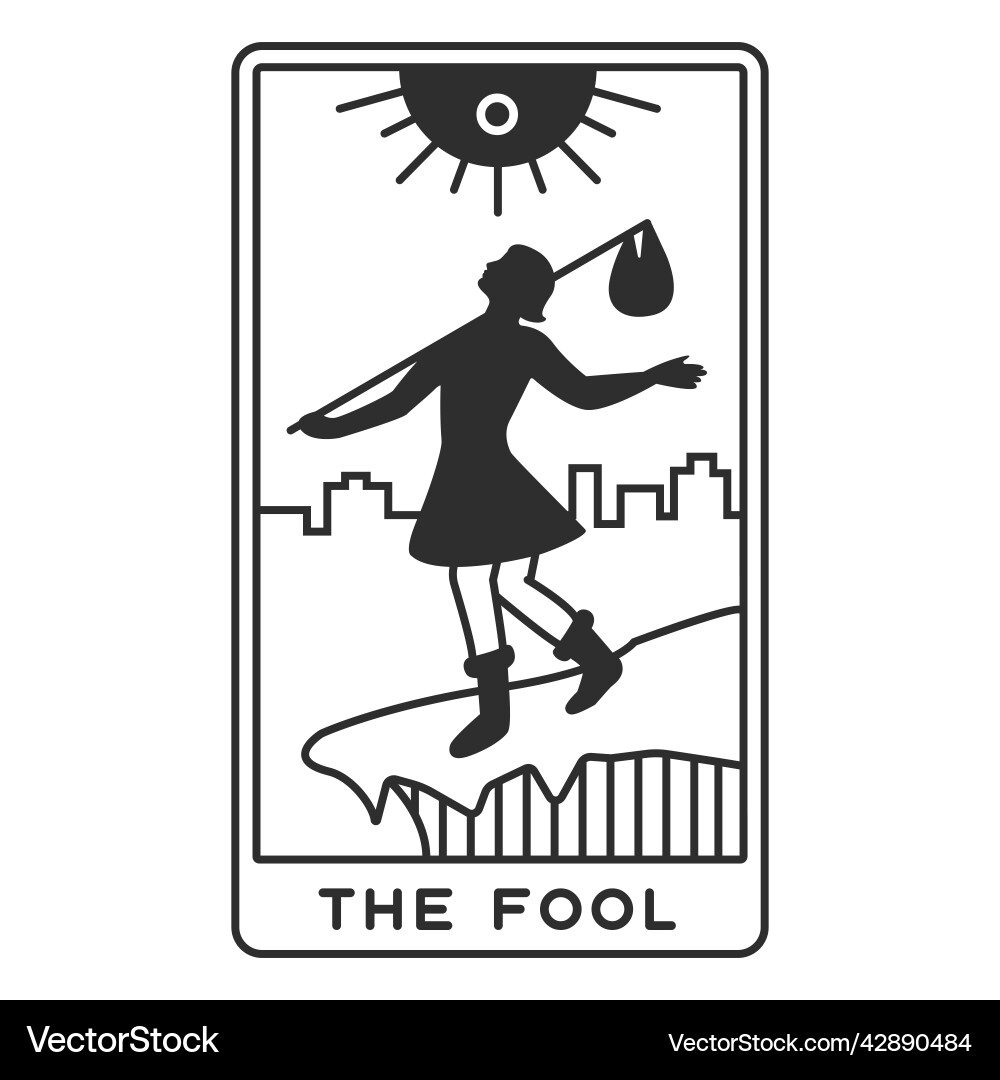 Tarot card the fool filled stroke high quality Vector Image