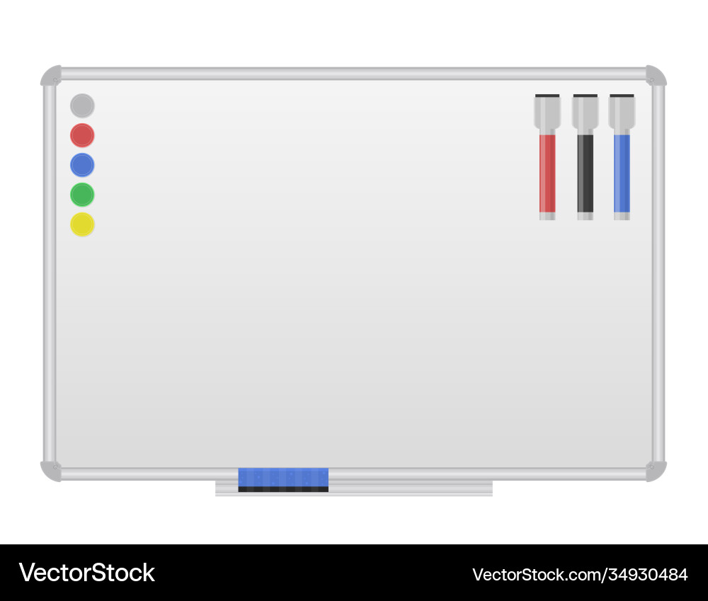 White magnetic marker board Royalty Free Vector Image