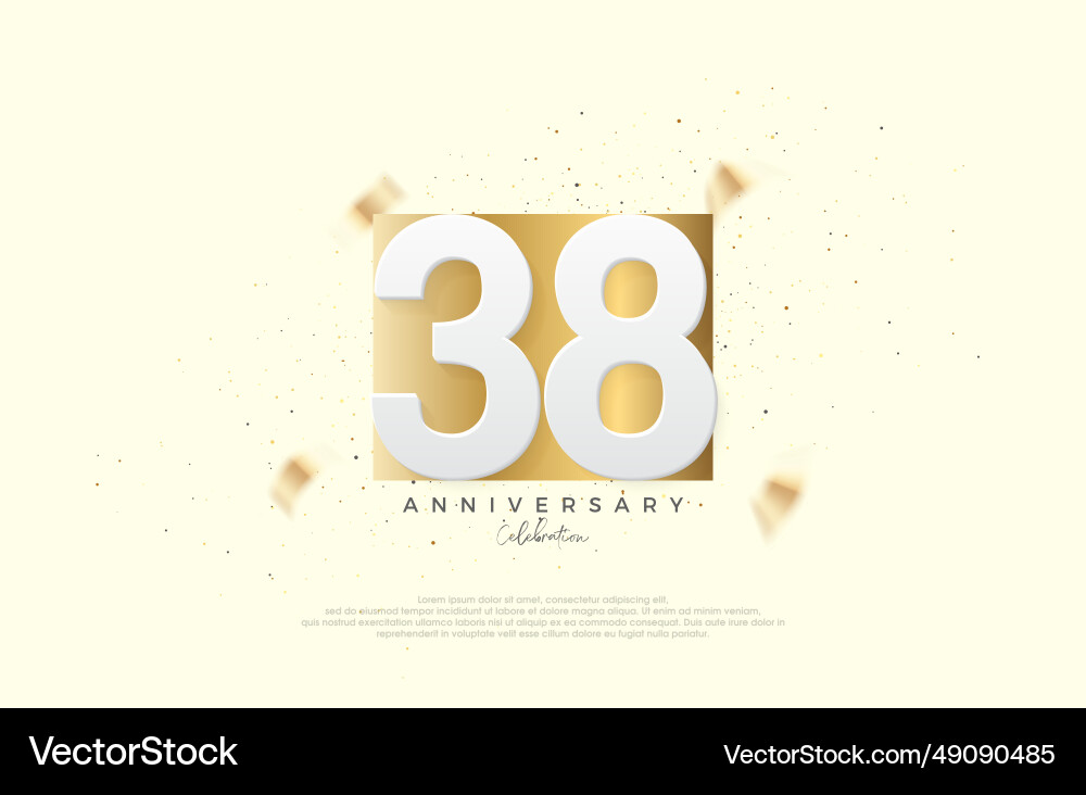 38th anniversary celebration with numbers Vector Image