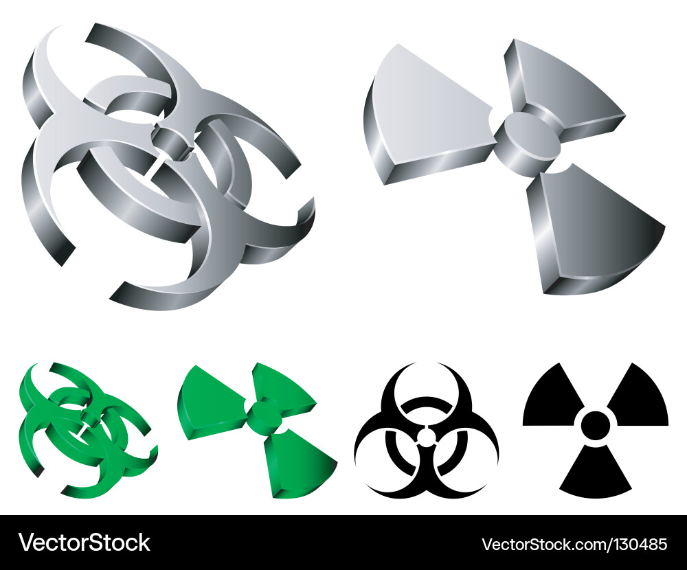 Biohazard and radiation signs Royalty Free Vector Image
