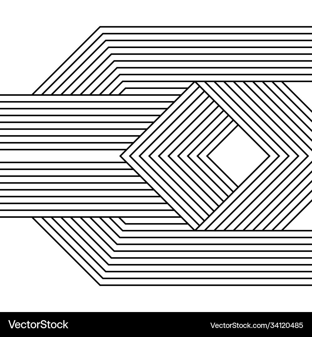 Black and white line stripe wave abstract Vector Image
