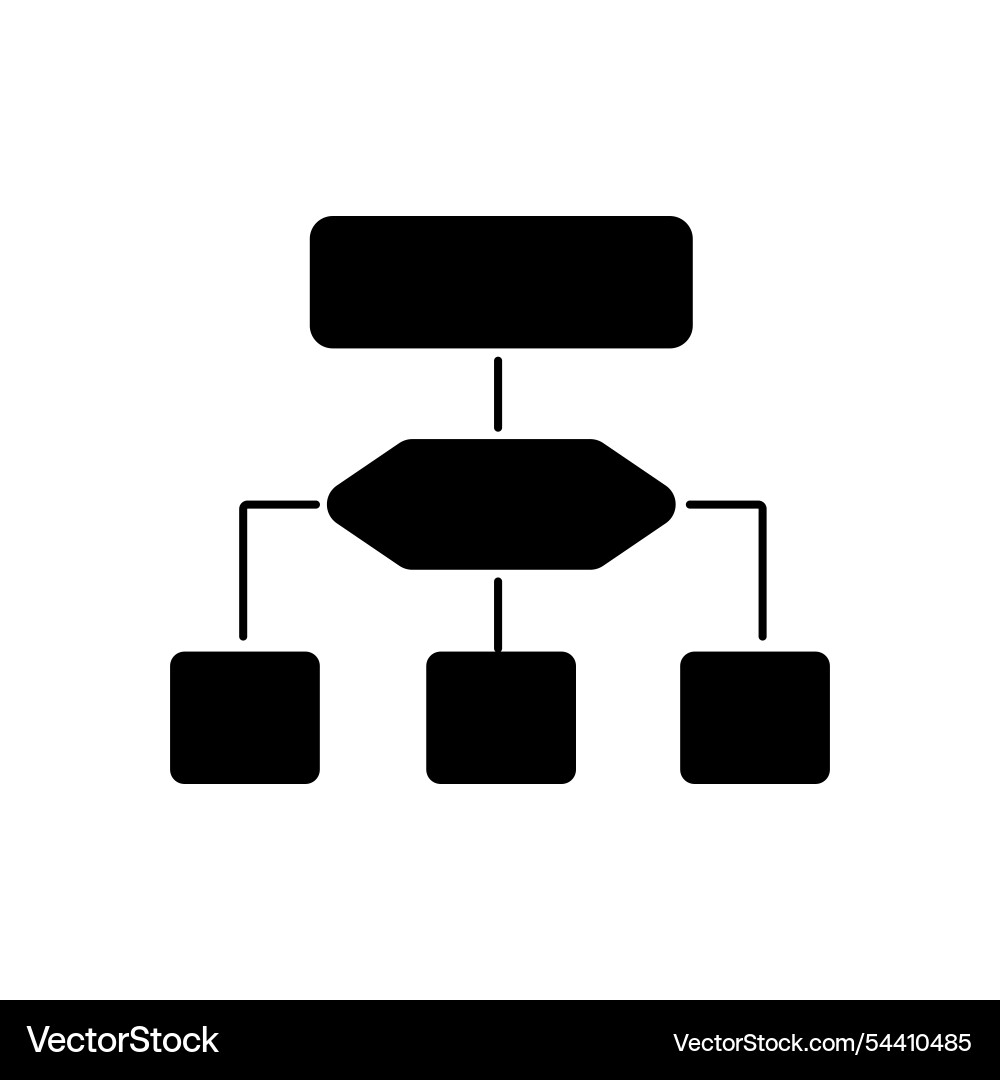 Black flowchart for team connections Royalty Free Vector