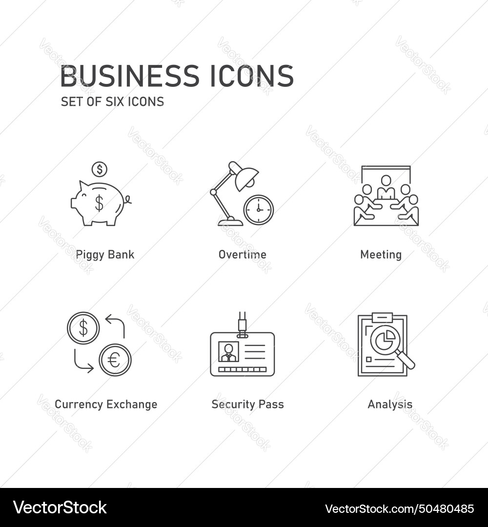 Business planning icon pack Royalty Free Vector Image