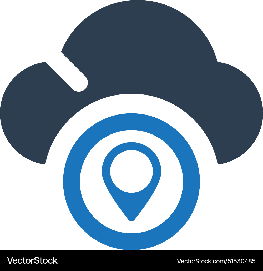 Cloud location icon Royalty Free Vector Image - VectorStock