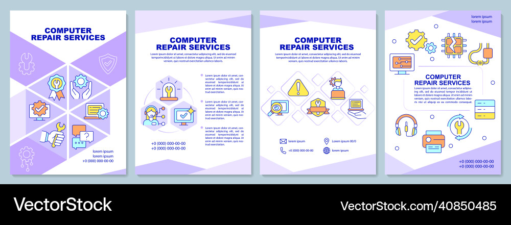 Computer repair services brochure template Vector Image