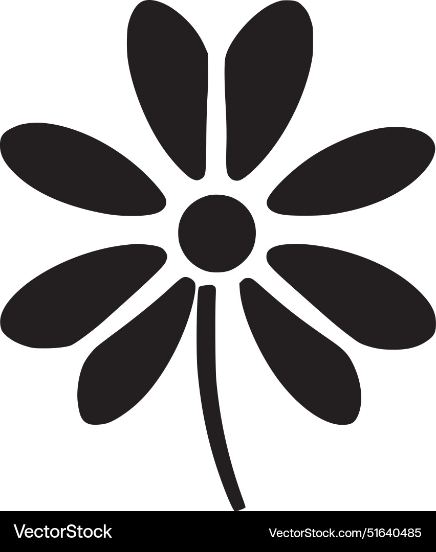 Daisy - black and white Royalty Free Vector Image