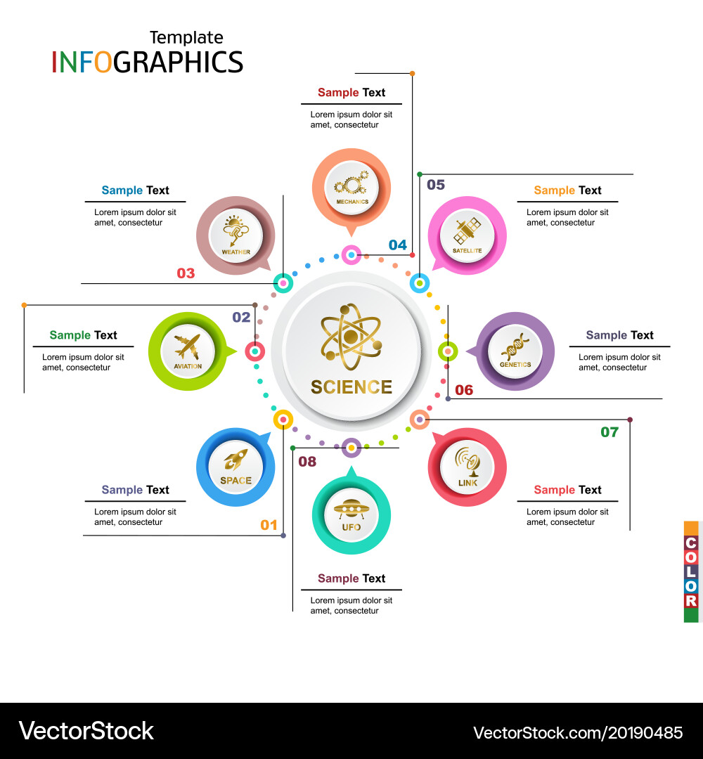 Infographic template science technology Royalty Free Vector