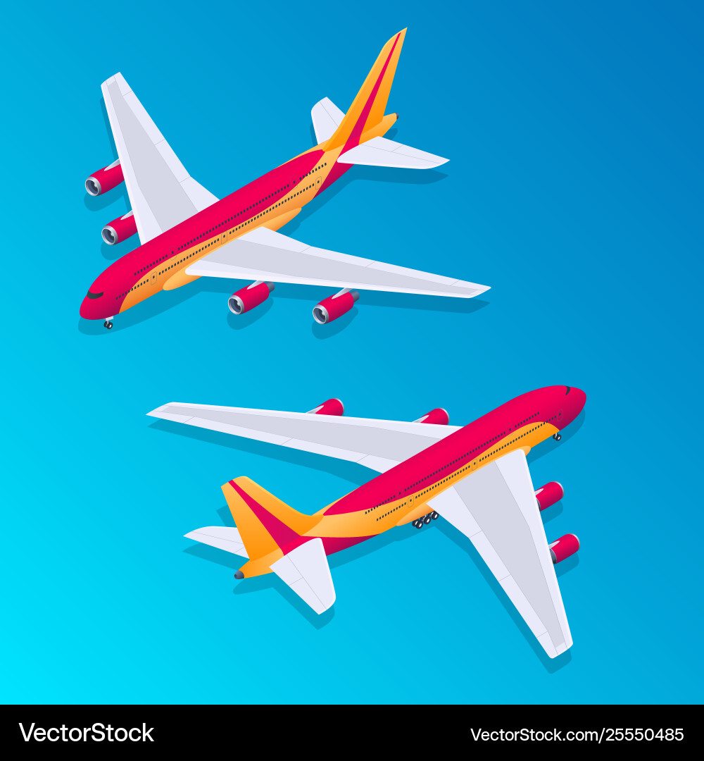 Isometric passenger airplane Royalty Free Vector Image