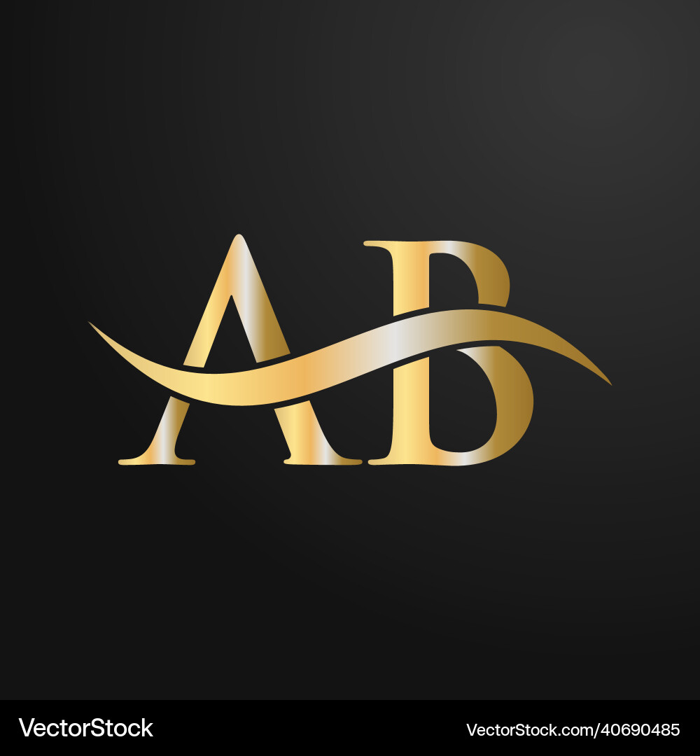 Letter ab logo sign design template a b Royalty Free Vector