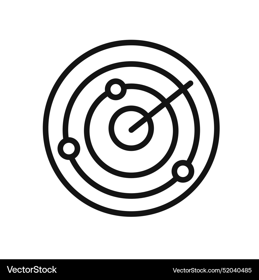 Radar detection icon black and white sign Vector Image