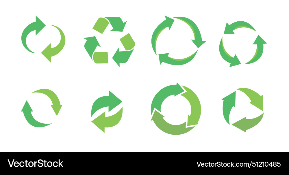Recycling icons recycle logo symbol Royalty Free Vector
