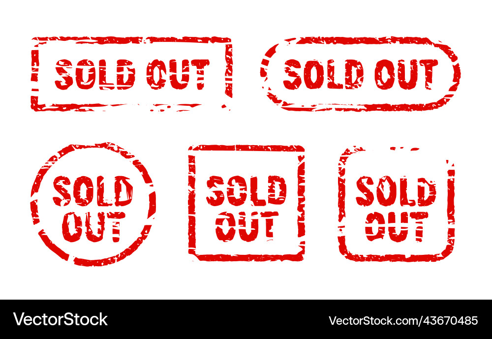 Red Sold Out Stamp Banner Royalty Free Vector Image