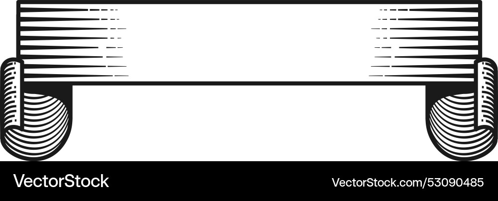 Ribbon scroll template engraved vintage label Vector Image