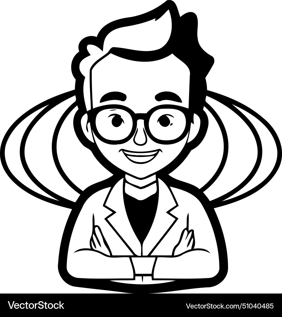 Scientist man cartoon character flat design style Vector Image