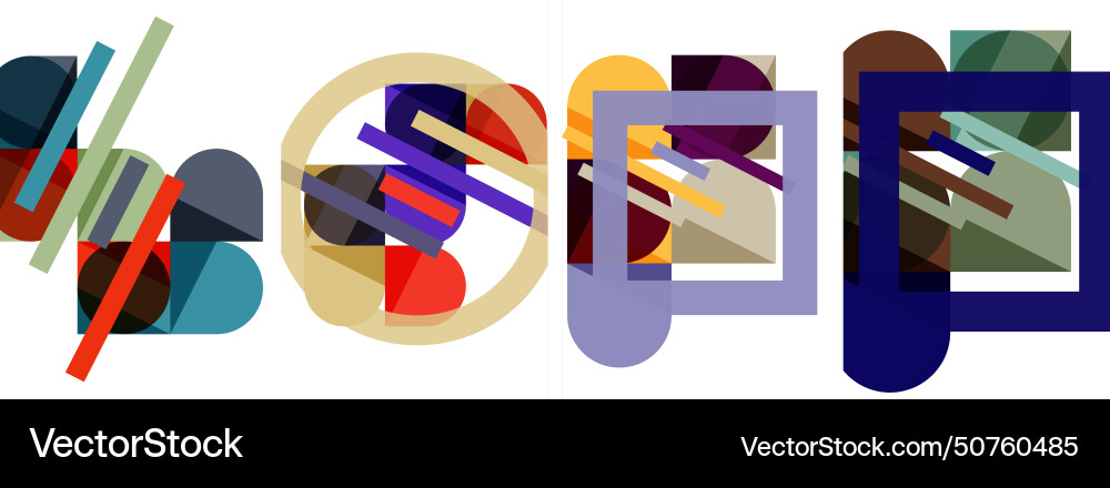 Square and round shape geometric poster set Vector Image