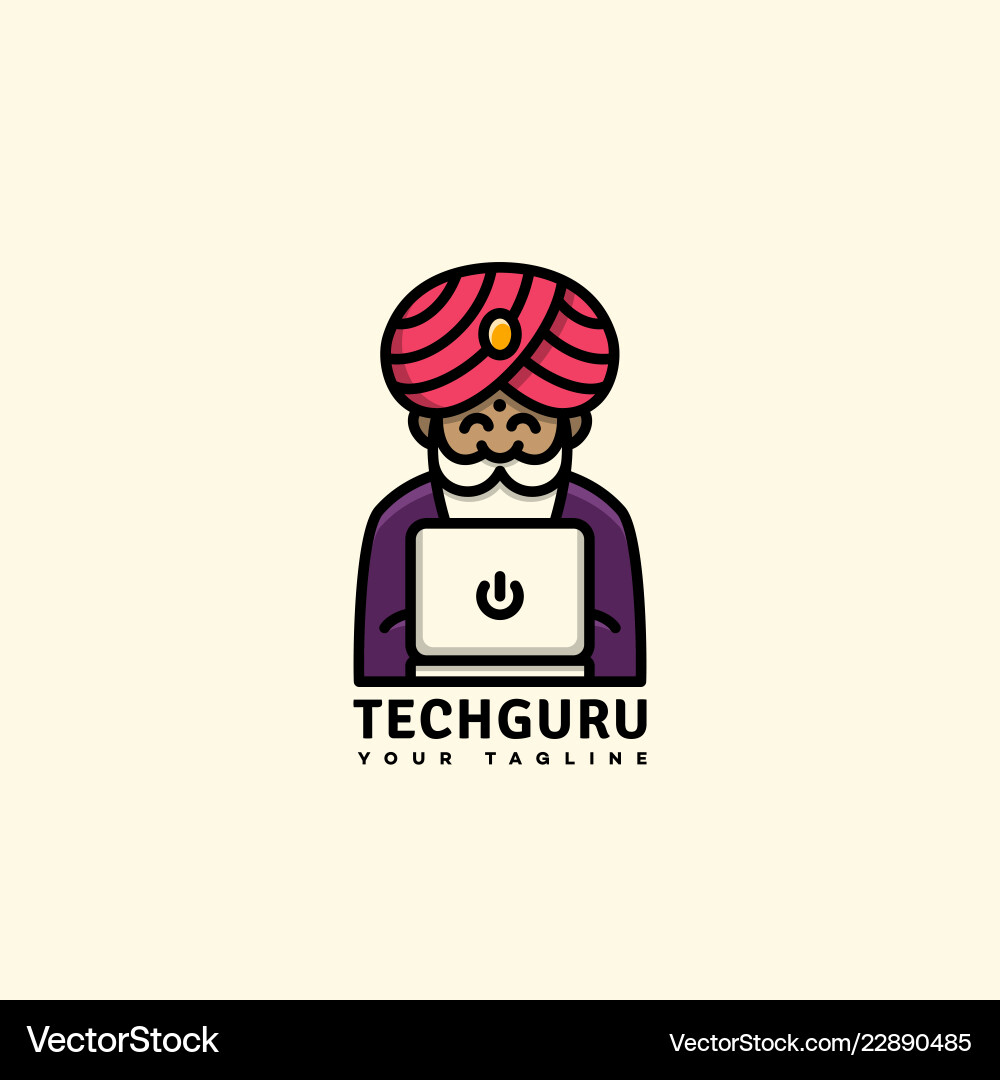 Tech guru logo Royalty Free Vector Image - VectorStock