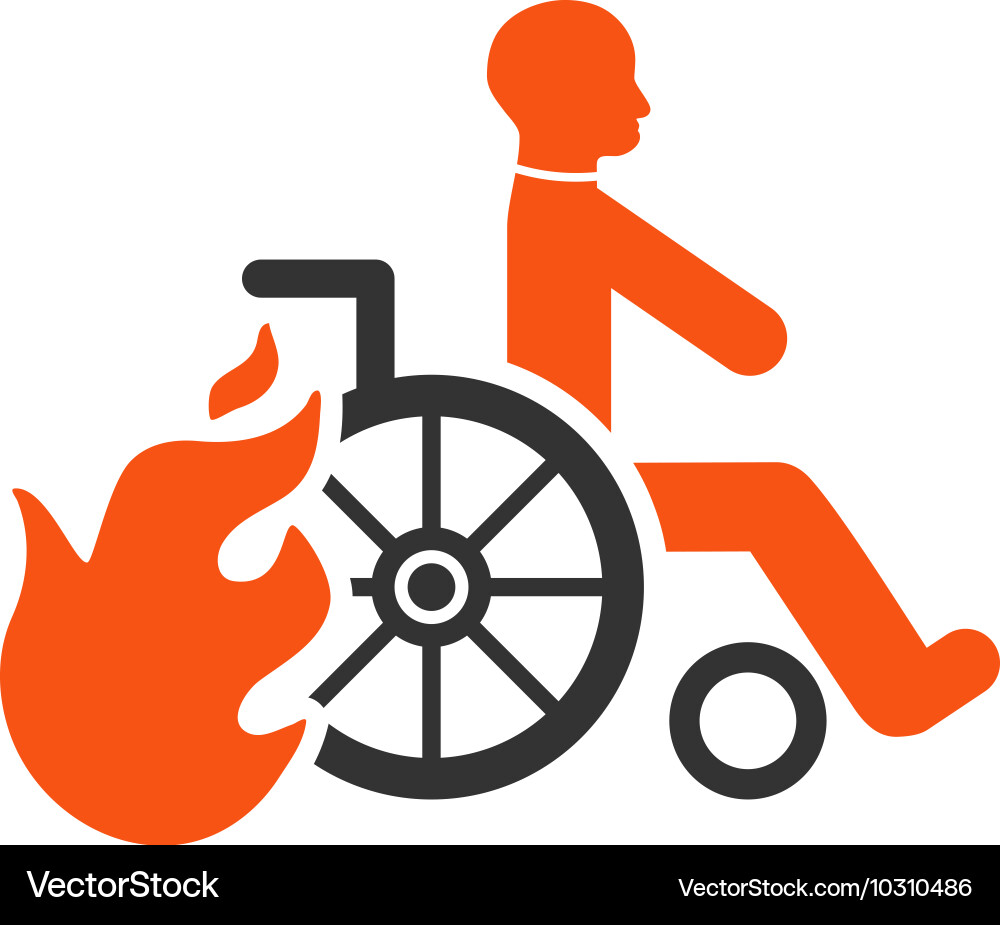 Burn patient flat icon Royalty Free Vector Image