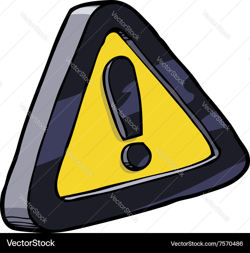 Cartoon Caution Sign Royalty Free Vector Image