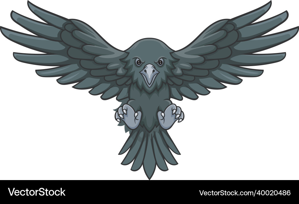 Cartoon Crow Flying Royalty Free Vector Image - VectorStock