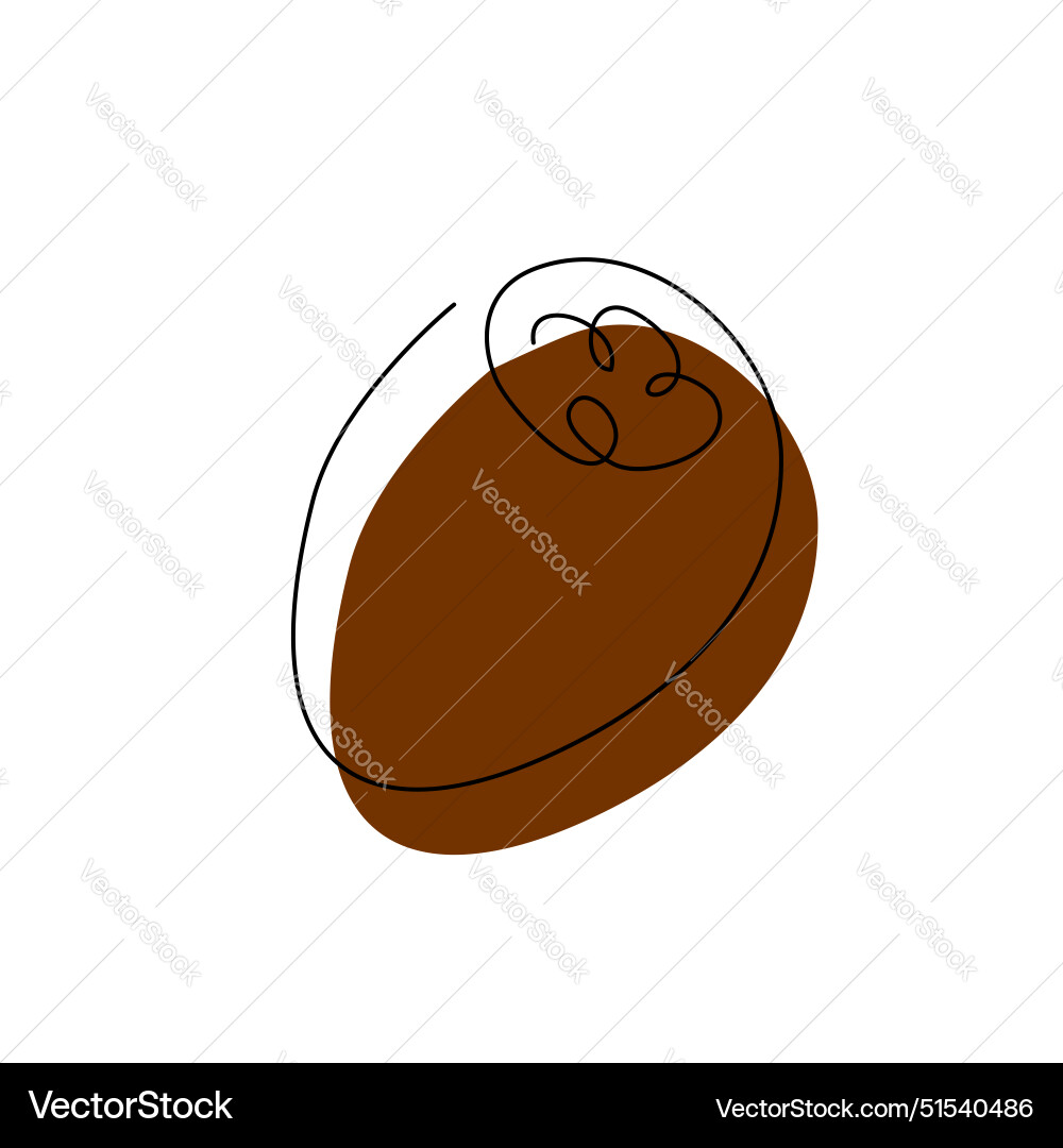 Coconut in one line art style isolated on white Vector Image