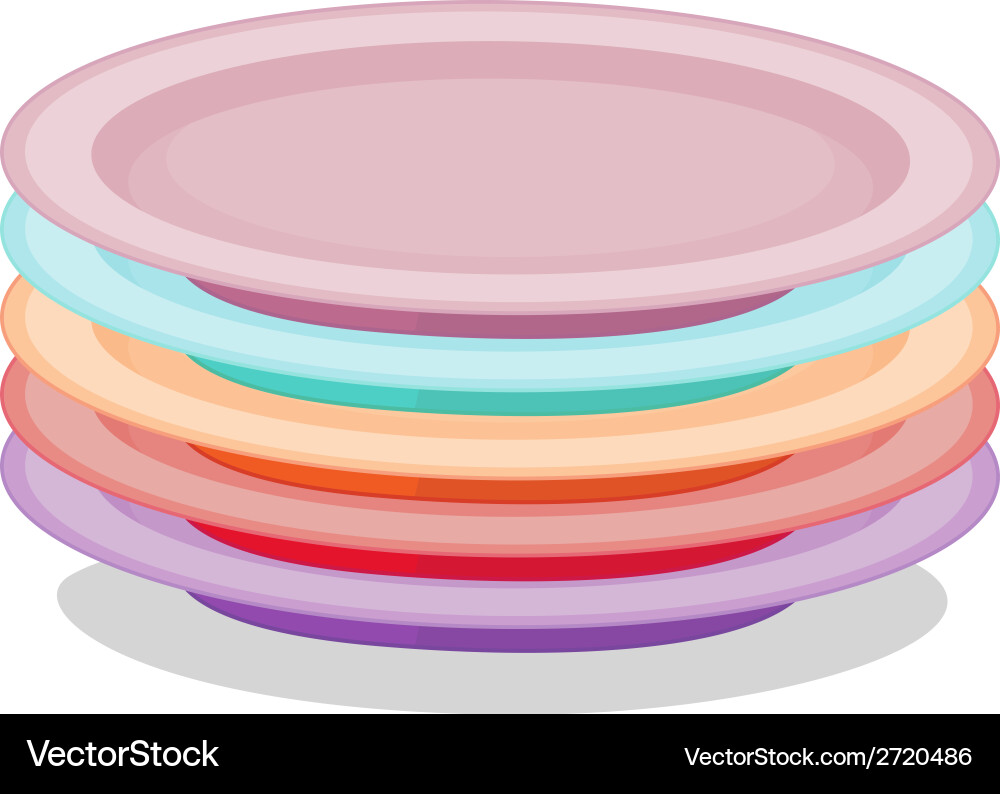Colorful Stack of Plates – Royalty-Free Vector | VectorStock