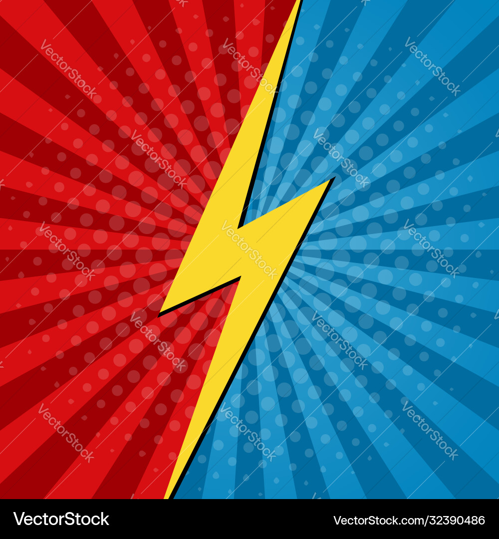 Comic vs background battle superhero cartoon Vector Image