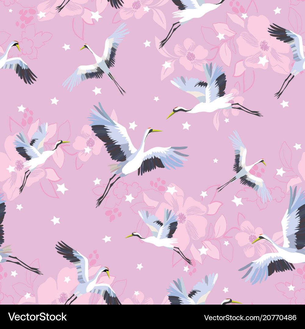 Crane pattern Royalty Free Vector Image - VectorStock