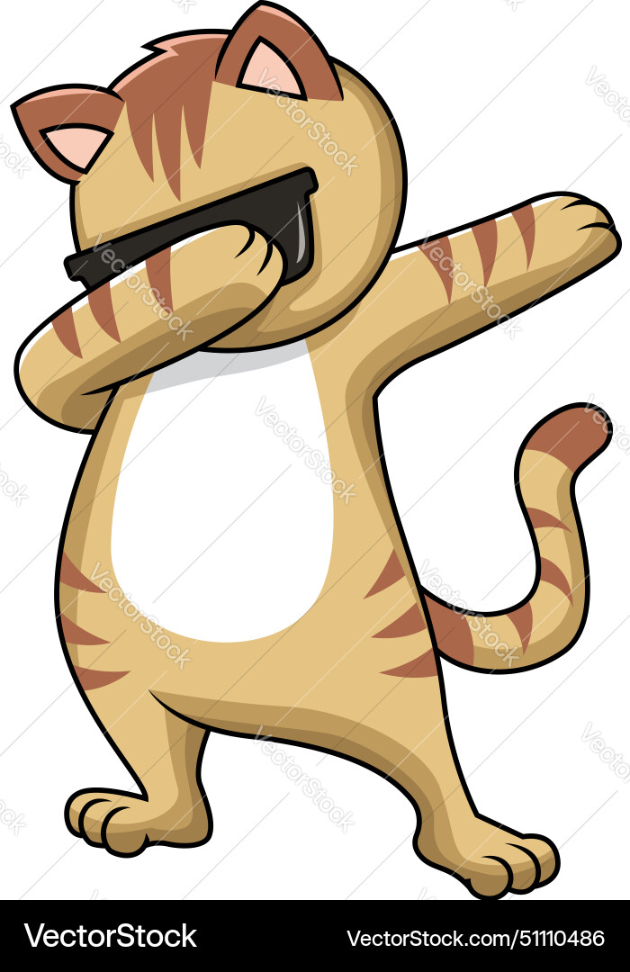 Dabbing cat with sunglasses cartoon clip art Vector Image
