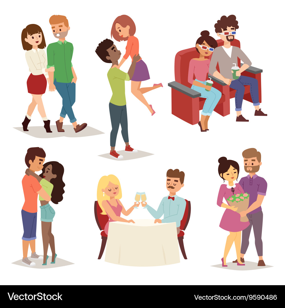 Dating couple set Royalty Free Vector Image - VectorStock
