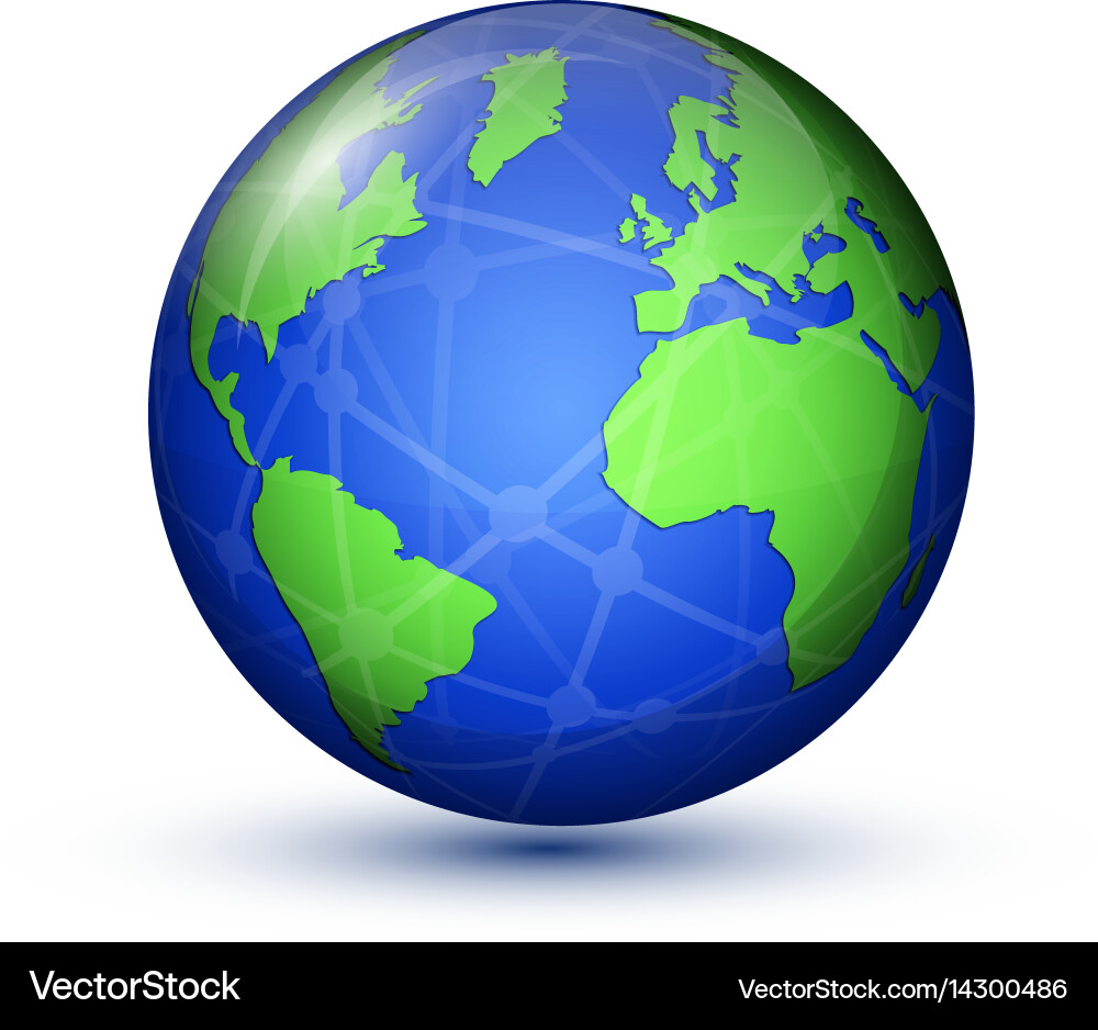 Earth planet world map Royalty Free Vector Image