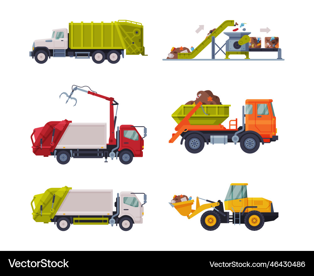 Garbage truck for transporting solid waste Vector Image