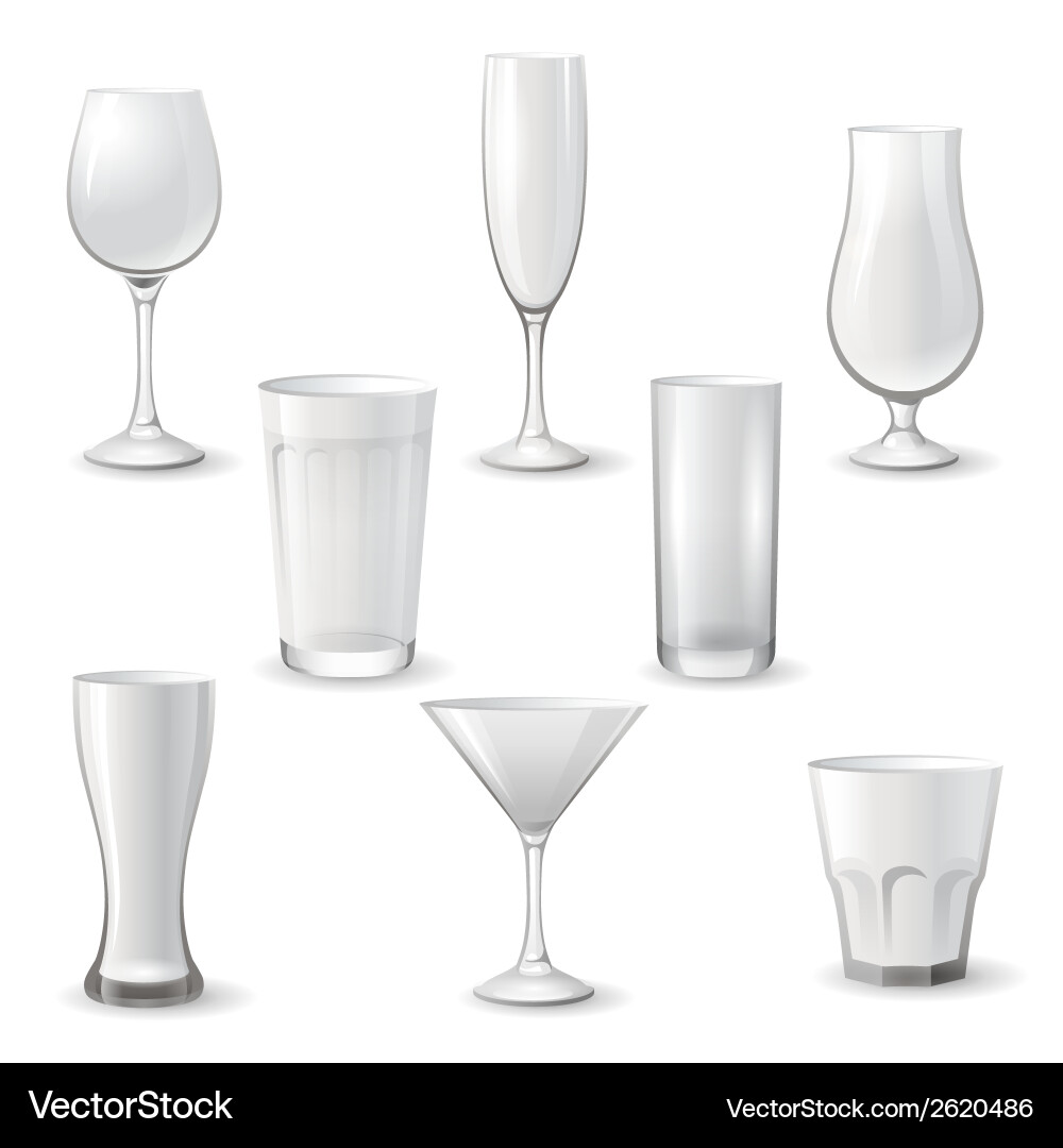 Glass icons Royalty Free Vector Image - VectorStock