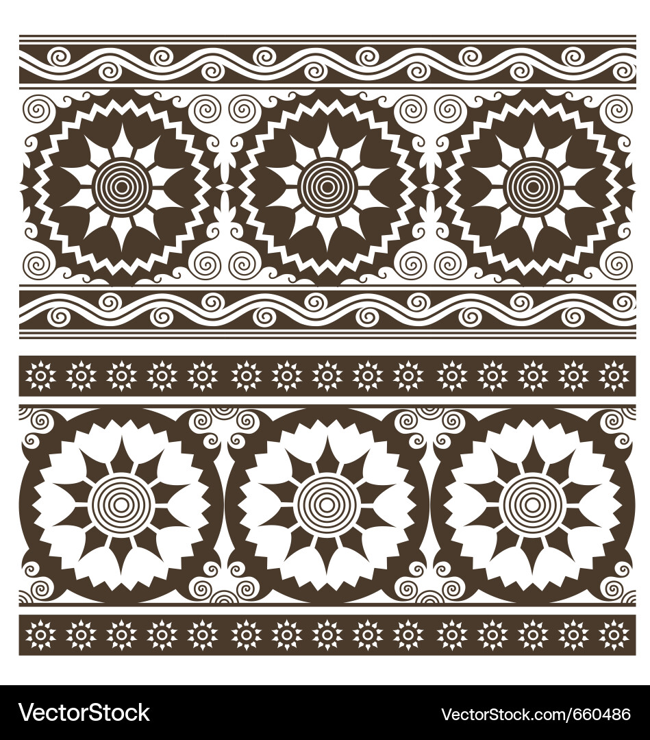Indian Scroll Pattern - Floral Swirl Royalty Free Vector