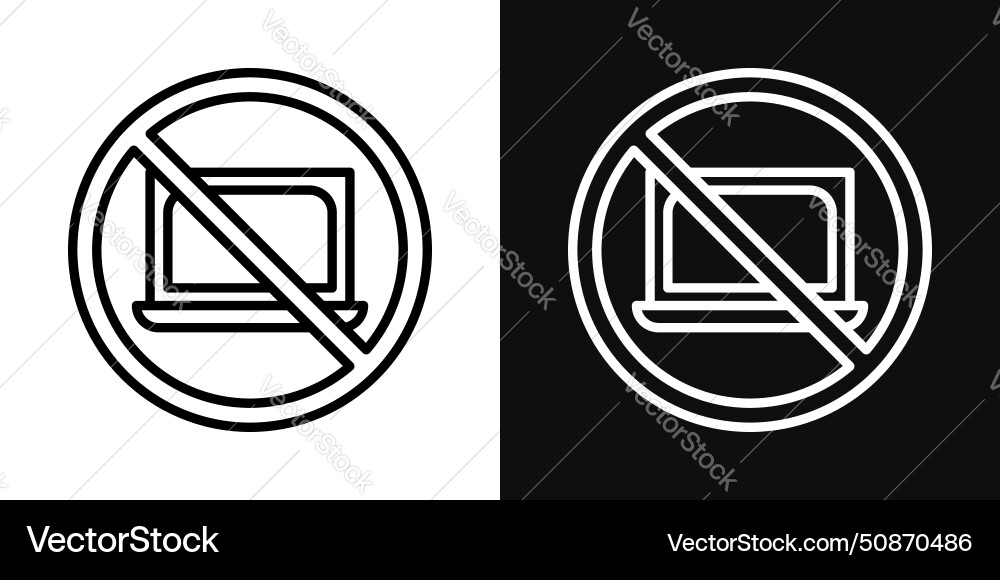 No computer sign icon set electronics and device Vector Image