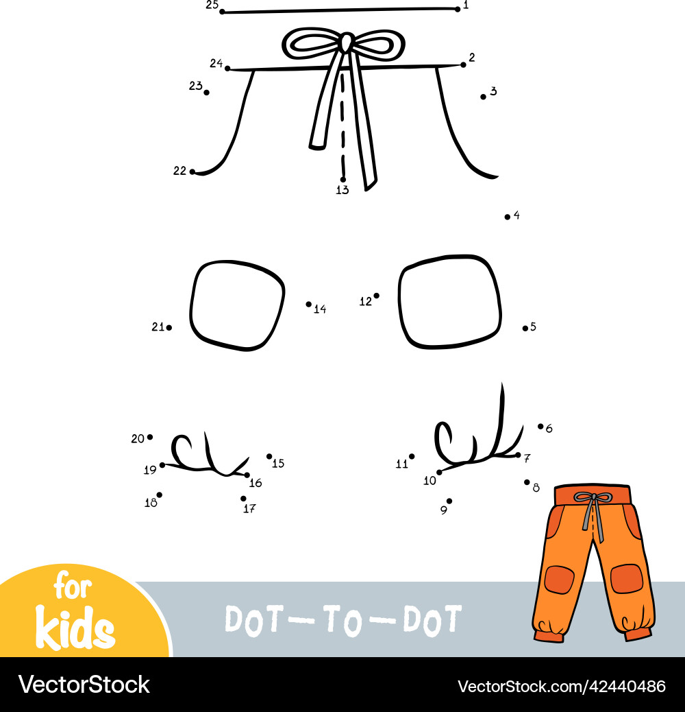 Numbers game education dot to sport pants Vector Image
