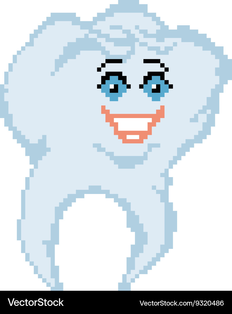 Pixel tooth Royalty Free Vector Image - VectorStock