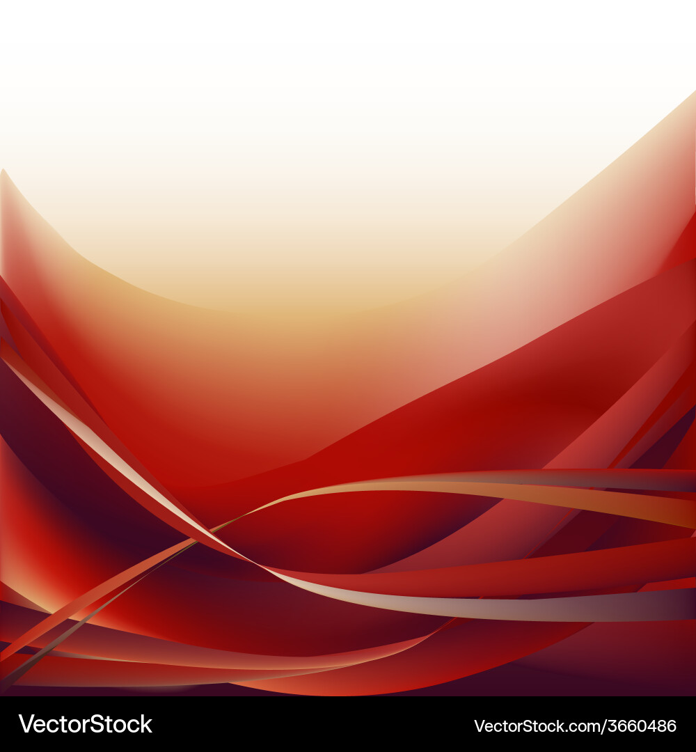 Red waves isolated abstract background Royalty Free Vector