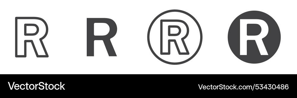 Registered trademark symbol thin line Royalty Free Vector