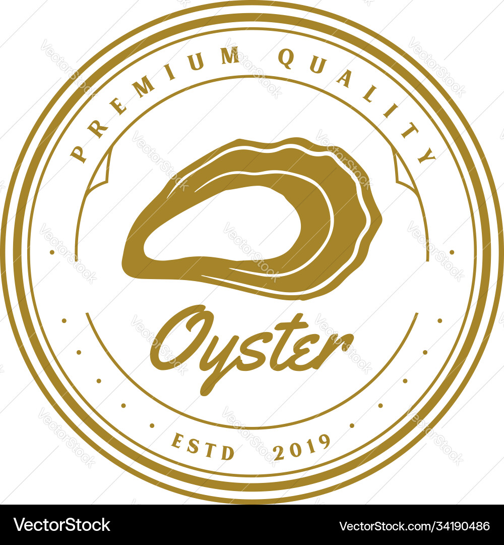 Retro Oyster Shell Logo Royalty Free Vector Image