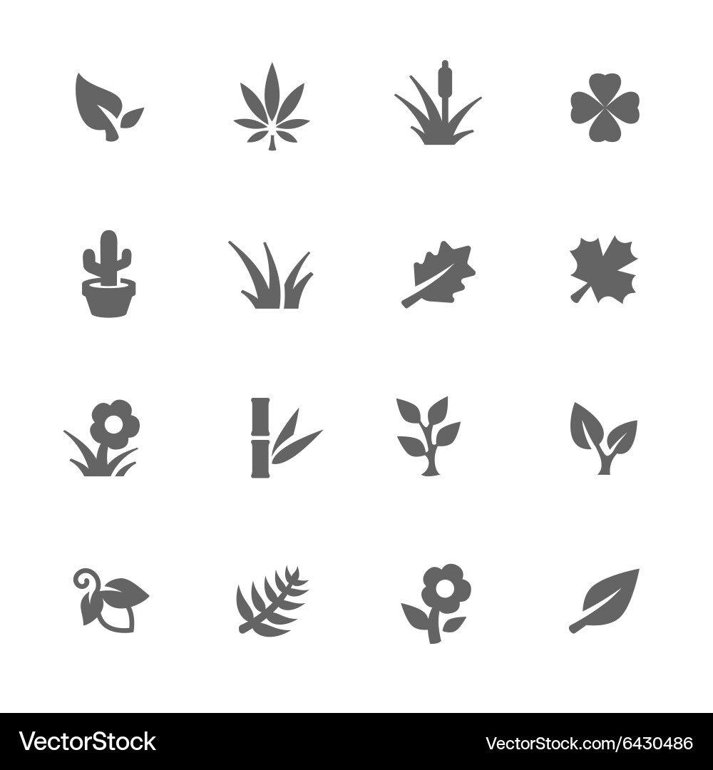 Simple plants icons Royalty Free Vector Image - VectorStock