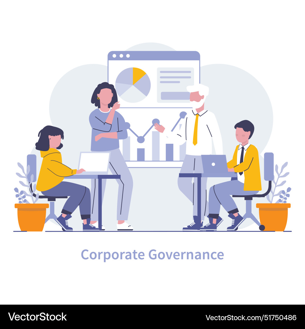 Strategic management and finance concept flat Vector Image
