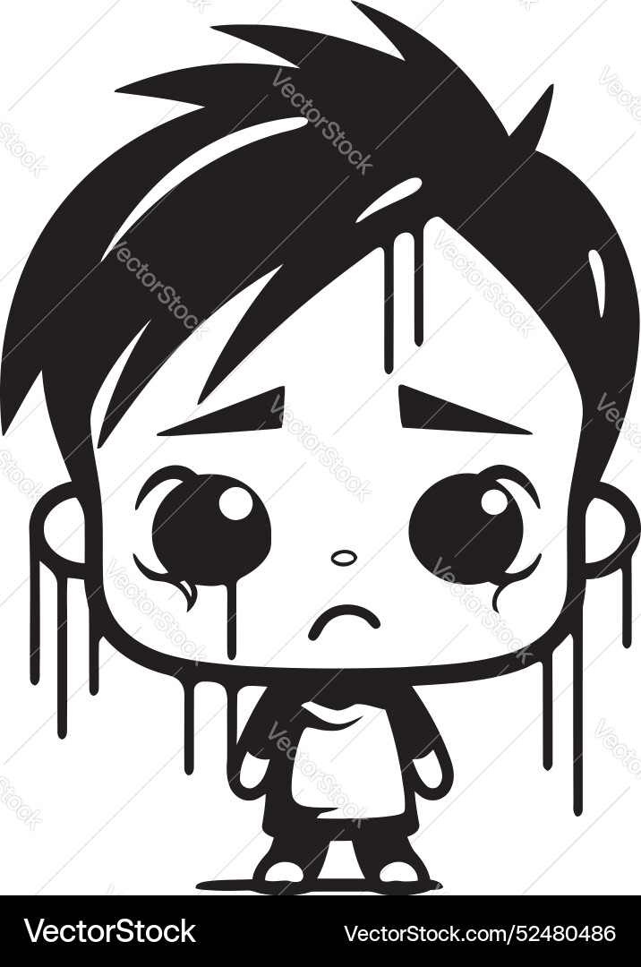 Tearful timmy little boy icon tear Royalty Free Vector Image