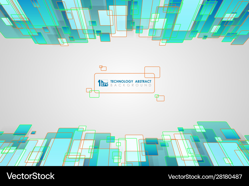 Abstract blue green square pattern design Vector Image